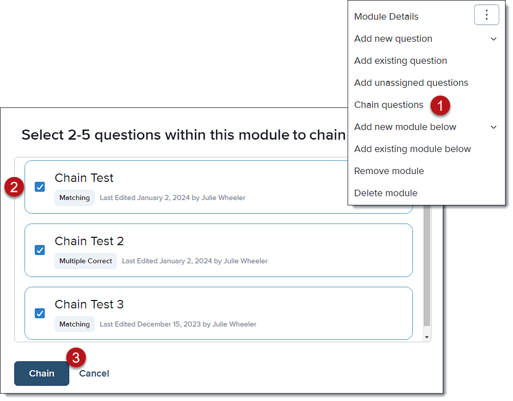 Shadow and Chain Questions