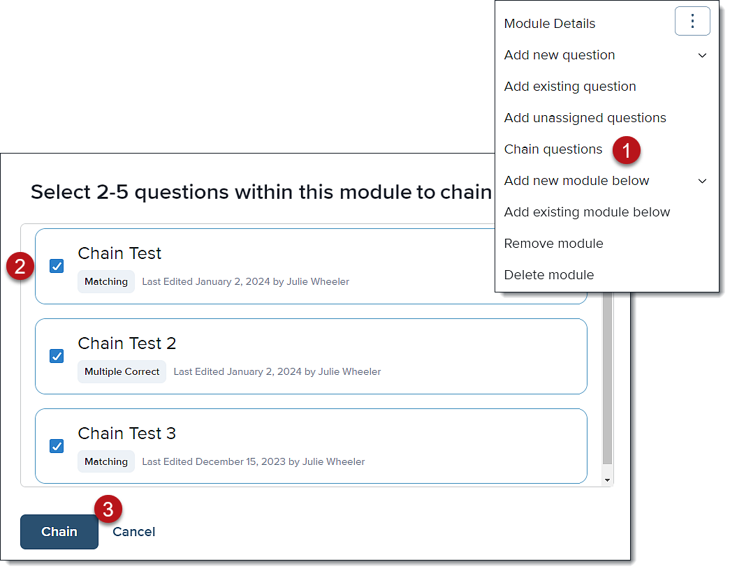 Shadow and Chain Questions
